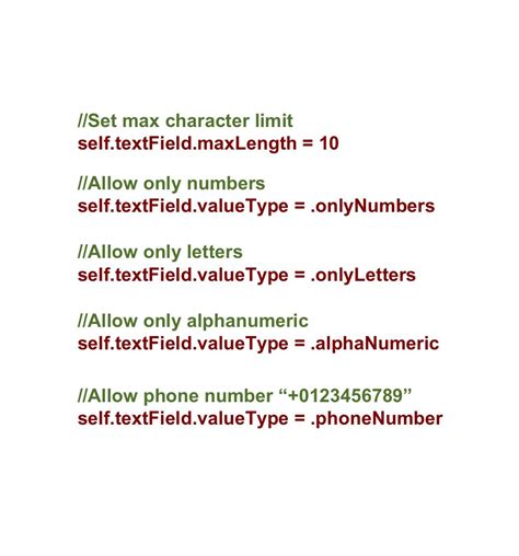 Max Character Limit Of UITextField And Allowed Characters Swift Character Swift Texts