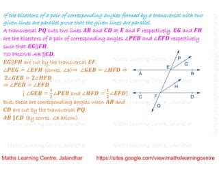 Class 9 Chapter 6 Lines And Angles Parallel Lines Definitions Theorems And Problems Lecture 2 Pdf