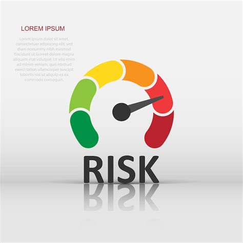 Premium Vector | Risk meter icon in flat style rating indicator vector ...