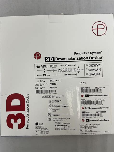 New Penumbra Psr3d 3d Revascularization Device 4 5mm X 26mm X 20mm Disposables General For