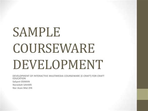 Sample Courseware Development Pptx