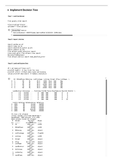 Decision Tree Implementation And Data Exploration Cc Studocu