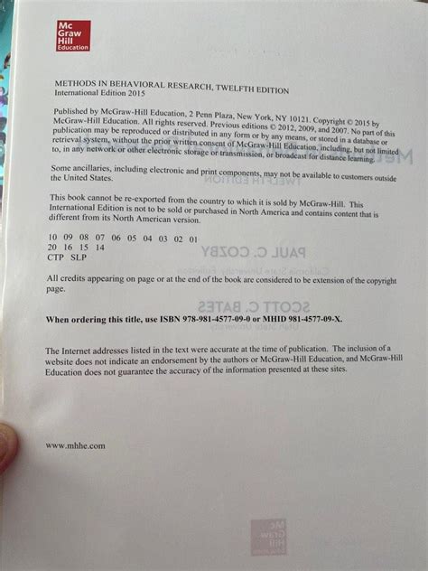 Methods In Behavioural Research 12 Edition Hobbies And Toys Books And Magazines Textbooks On