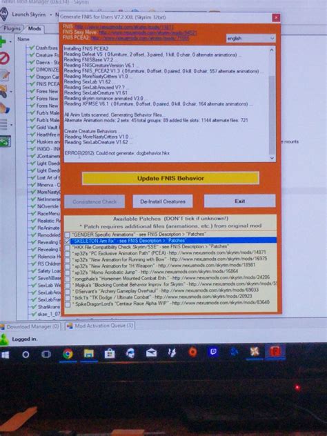 ERROR 2012 FNIS Skyrim Technical Support LoversLab