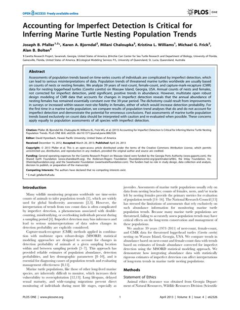 Pdf Accounting For Imperfect Detection Is Critical For Inferring