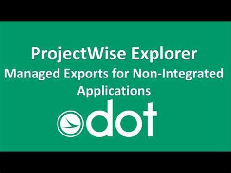 ProjectWise Explorer Managed Export For Non Integrated Applications YouTube