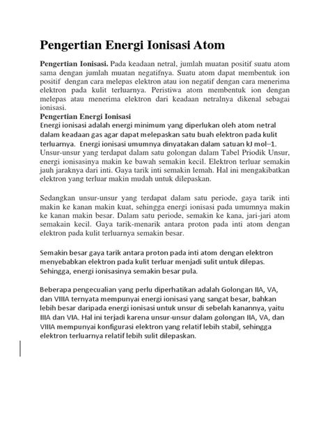 Pengertian Energi Ionisasi Atom Pdf