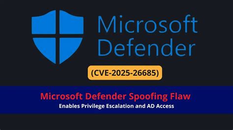 Microsoft Defender Spoofing Flaw Enables Privilege Escalation And Ad Access Cybernoz