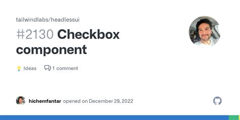 Checkbox Component · Tailwindlabs Headlessui · Discussion 2130 · Github