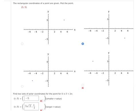 Solved The Rectangular Coordinates Of A Point Are Given