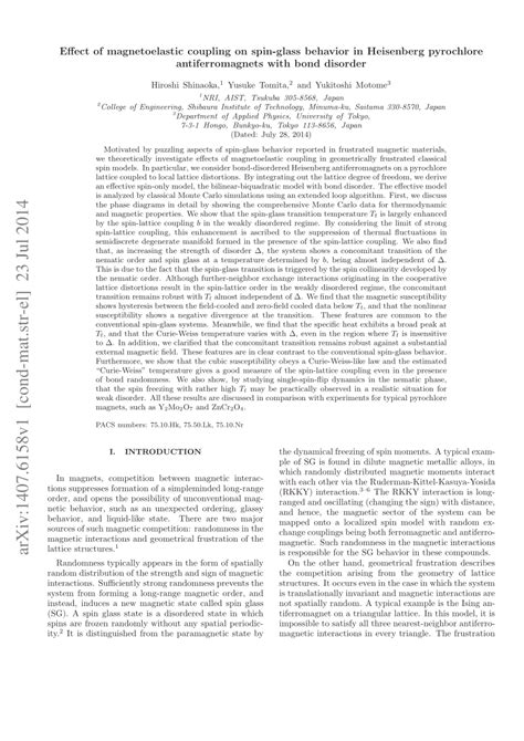 Pdf Erratum Effect Of Magnetoelastic Coupling On Spin Glass Behavior