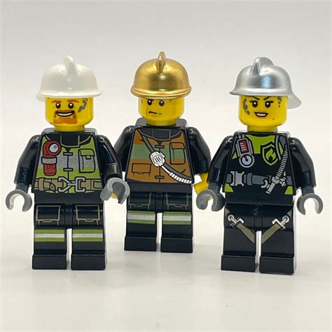 Lego Fire Fighters City Minifigures Pack Of 3 Brick Cycle