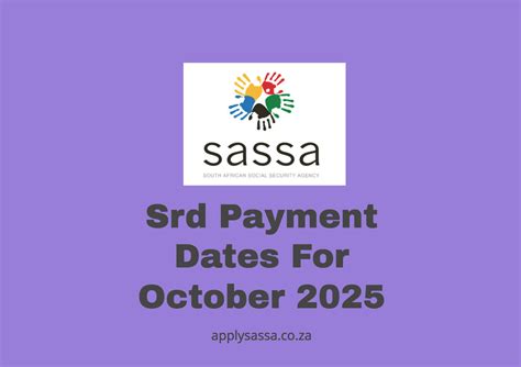 Srd Payment Dates For October SASSA Grant