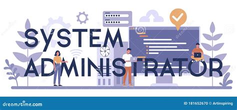 System Administrator Typographic Header Concept People Working Stock