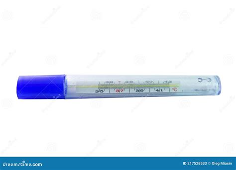 Mercury Thermometer For Measurement Of Body Temperature Inserted Into Cap Of The Transparent