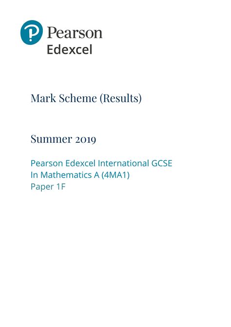 Solution Igcse Maths Paper 2019 P58366a Mark Scheme Studypool