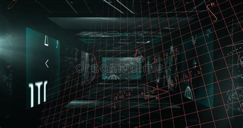 Animation Of Light Trails Over Mathematical Equations On Black
