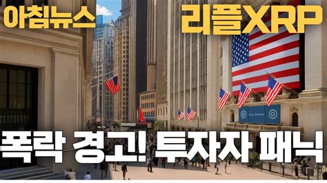 리플 Xrp 폭락경고 투자자패닉 Youtube