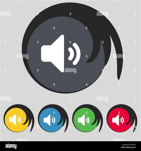 Speaker Volume Sound Icon Sign Symbol On Five Colored Buttons Vector Stock Vector Image And Art