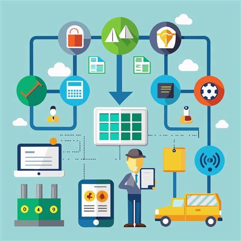 Premium Vector A Colorful Illustration Of A Man Standing In Front Of A Building With Many