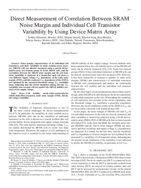 Pdf Direct Measurement Of Correlation Between Sram Noise Margin And
