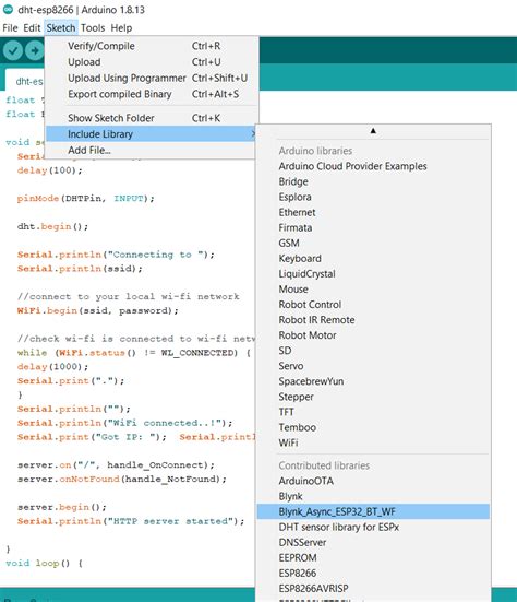 Included Library Sketches Menu Did Not Show After Installing Library Issue Arduino
