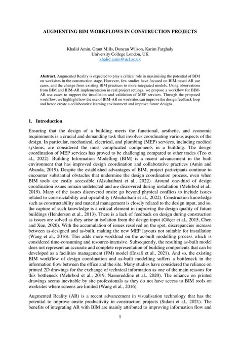 Pdf Augmenting Bim Workflows In Construction Projects