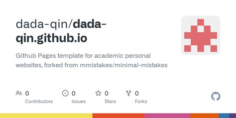 github dada qin dada github pages template for