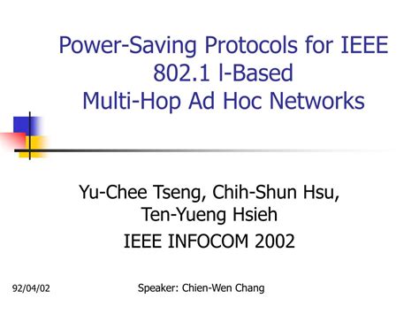 Ppt Power Saving Protocols For Ieee 8021 L Based Multi Hop Ad Hoc