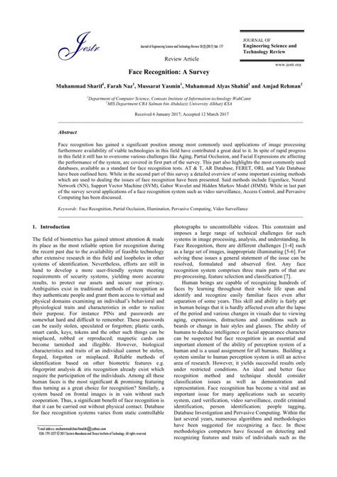 Pdf Face Recognition Methods A Survey Home · Pdf Filejournal Of