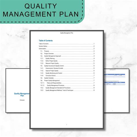 Quality Management Plan Template Project Quality Assurance And Control