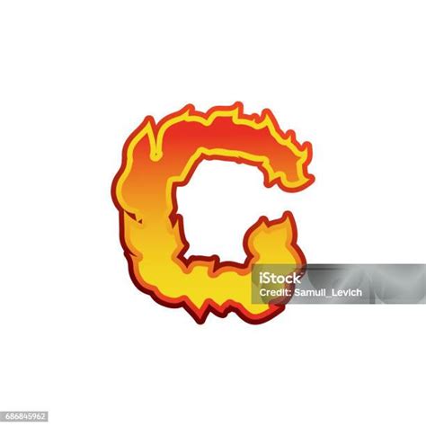 Surat C Kebakaran Huruf Font Api Karakter Alfabet Tato Alfabet Tanda Berapiapi Ilustrasi Stok