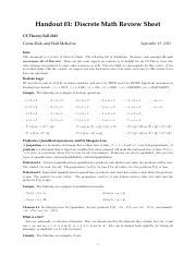 Comprehensive Guide To Discrete Math Review Course Hero