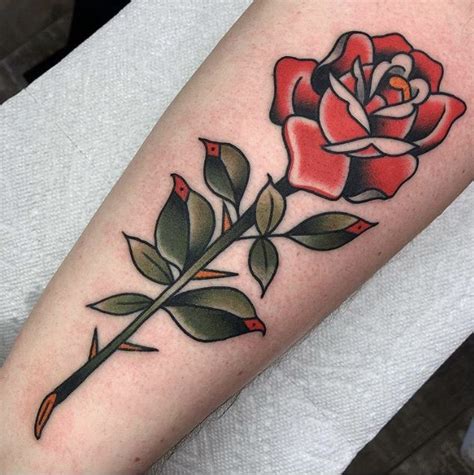 Traditional Rose Tattoo Design