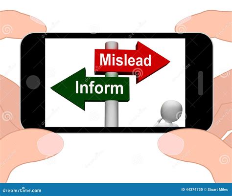 Mislead Inform Signpost Displays Misleading Or Informative Advice Stock