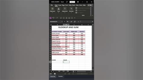 excel vlookup and sum exceltech shorts videos exceltips ms excel
