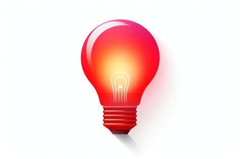 Premium Photo Illustration Of Ios App Icon Lighting Bulb Red Flat