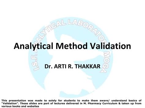 Analytical Method Validation Ppt