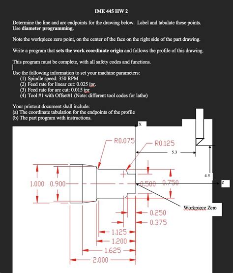 Solved IME 445 HW 2 Determine The Line And Arc Endpoints For Chegg