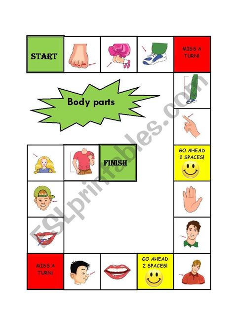 Body Parts Game ESL Worksheet By Josephine57