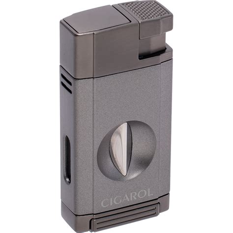 Lucienne Silver Cigar Lighter With V Cutter Roll N Smoke