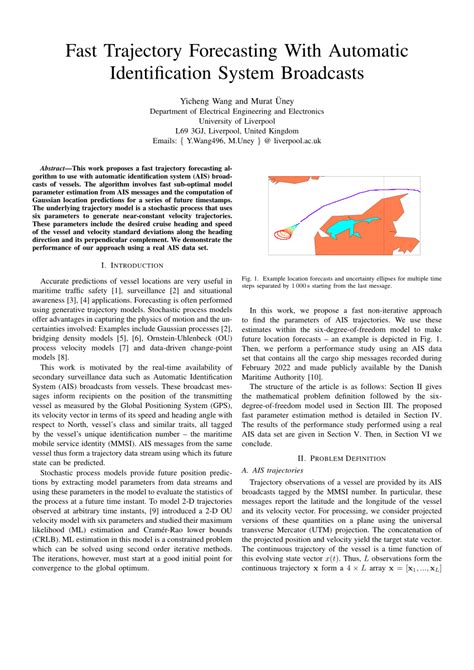 Pdf Fast Trajectory Forecasting With Automatic Identification System
