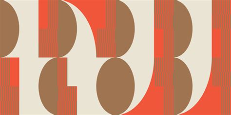 복고풍 바우 하우스 스타일의 원 사각형 사각형 및 줄무늬가있는 현대 벡터 추상 기하학적 배경 파스텔 색상 미드센추리 스타일에 대한 스톡 벡터 아트 및 기타 이미지 Istock