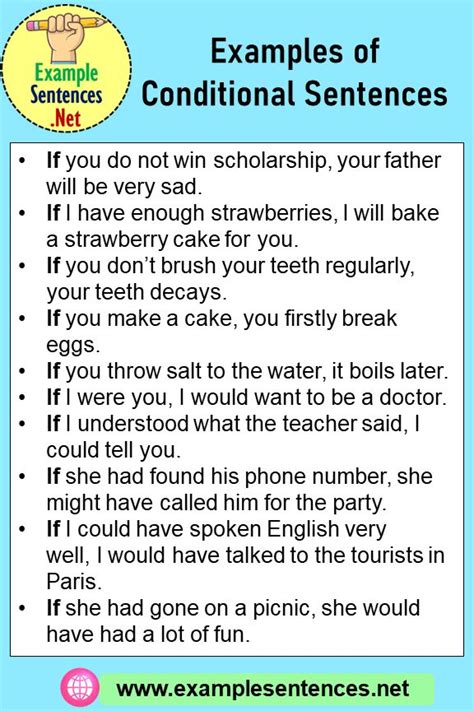 9 Examples Of Conditional Sentences Example Sentences Conditional Sentence Sentence