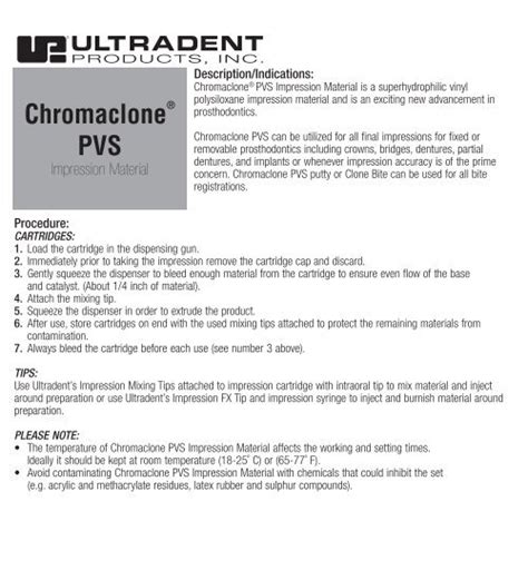 ChromacloneÂ® Pvs Ultradent Products Inc