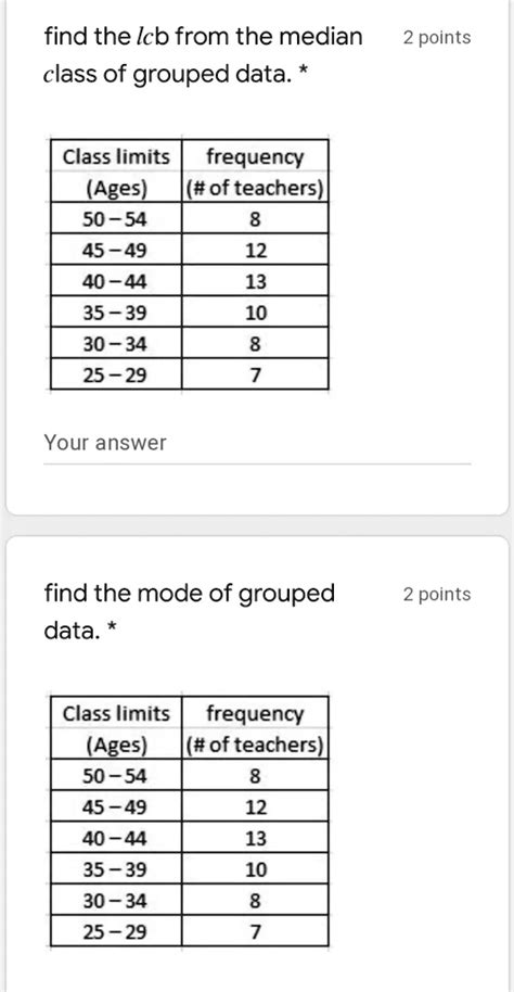 Find The Lower Class Boundary Lcb From The Median Class Of Grouped