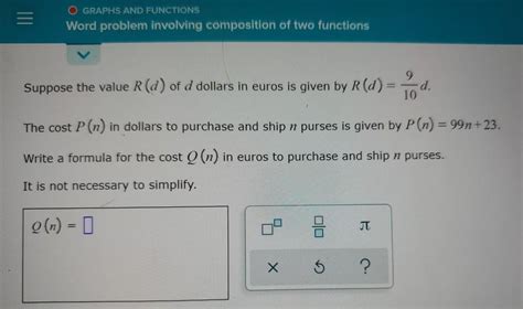 Solved O GRAPHS AND FUNCTIONS Word Problem Involving Chegg