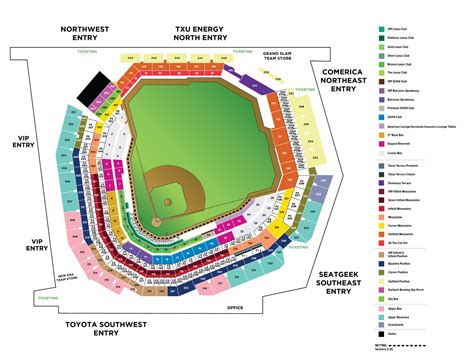 Ballpark Map Globe Life Field Globe Life Field