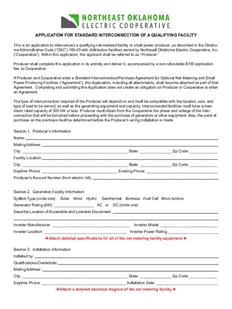 Fillable Online Application For Standard Interconnection Fax Email Print Pdffiller