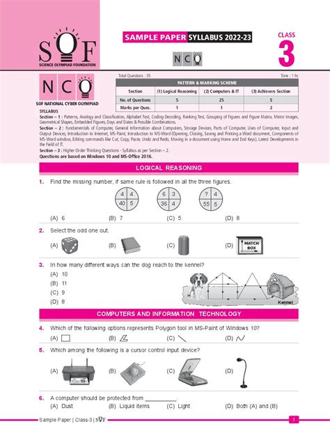 Nco Sample Paper 2023 Class 3